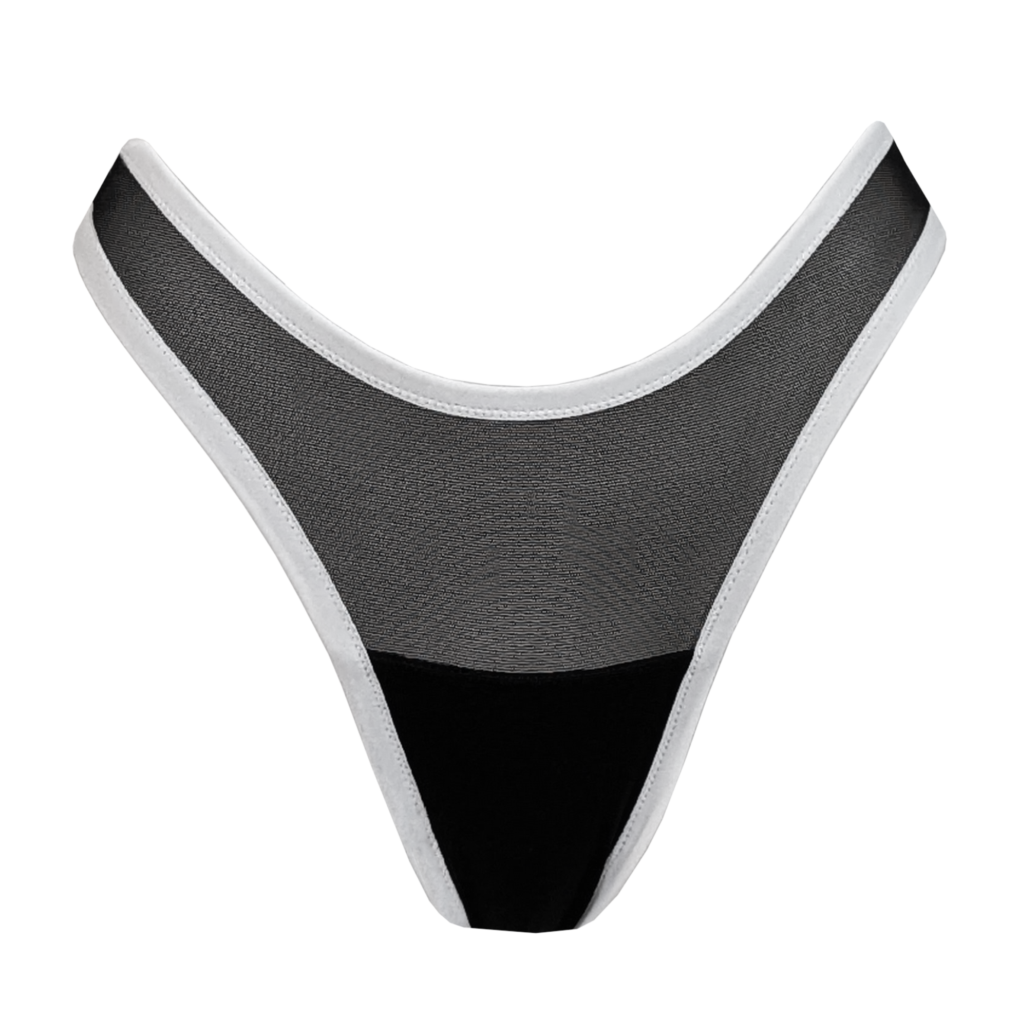 High Cut Thong Black White Kayleigh Peddie